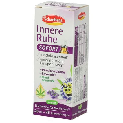 Schaebens Innere Ruhe SOFORT-SPRAY + Hanfsamenöl 20 ml - Shop Apotheke