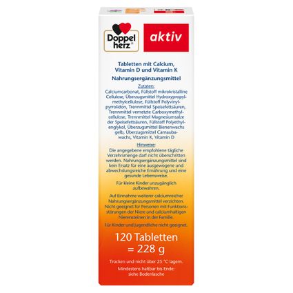 Doppelherz® aktiv Calcium + D3 + K 1200 mg 120 St - Shop Apotheke