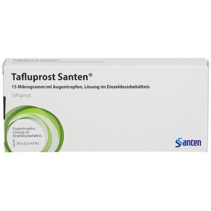 TAFLUPROST Santen 15 µg/ml Augentr.Einzeldosisbeh. 30x0,3 ml mit dem E ...