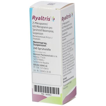 RYALTRIS 25 µg/600 µg/Sprühst.Nasenspr.240 Spr.St. 29 g mit dem E ...