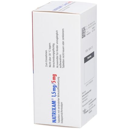 NATRIXAM 1,5 mg/5 mg Tab.m.veränd.Wirkst.-Frs. 90 St mit dem E-Rezept ...