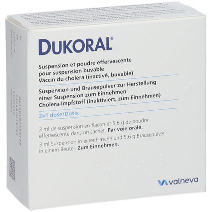 DUKORAL Suspension und Brauseplv.z.H.Susp.z.Einn. 2x1 St mit dem E ...