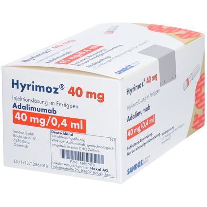 HYRIMOZ 40 mg/0,4 ml Inj.-Lösung im Fertigpen 6 St mit dem E-Rezept ...