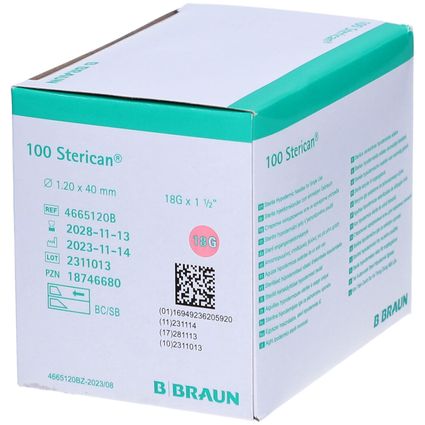 Sterican Einmalkanüle 18 G 40 mm 100 St - Shop Apotheke