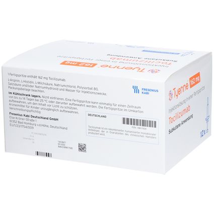TYENNE 162 mg/0,9 ml Inj.-Lösung i.e.Fertigspr. 12 St mit dem E-Rezept ...