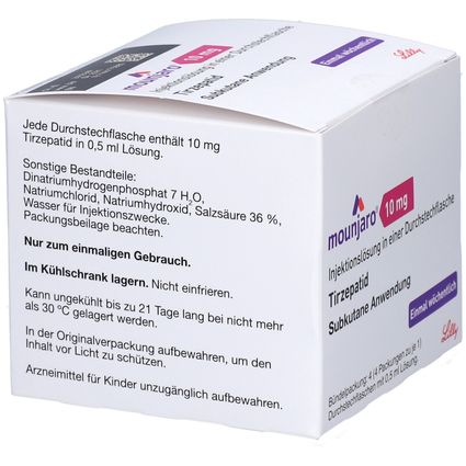 MOUNJARO 10 mg Injektslösung i.e.Durchstechflasche 4 St mit dem E ...