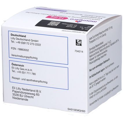 MOUNJARO 10 mg Injektslösung i.e.Durchstechflasche 4 St mit dem E ...