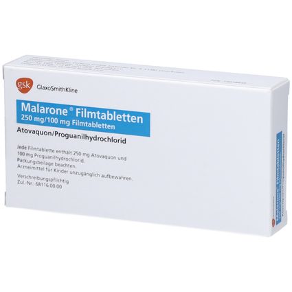 MALARONE 250 mg/100 mg Filmtabletten 12 St mit dem E-Rezept kaufen - Shop Apotheke