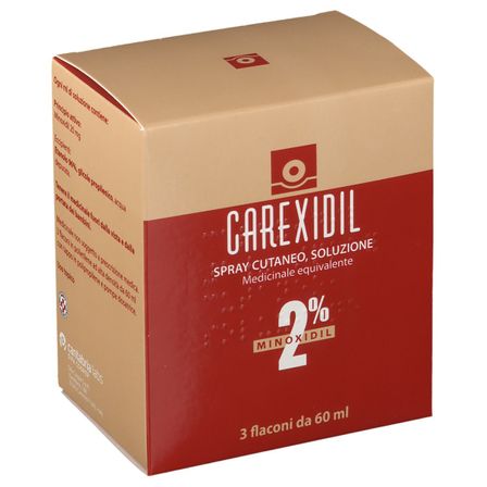 CAREXIDIL 2% Spray Cutaneo, Soluzione 3x60 ml | Redcare