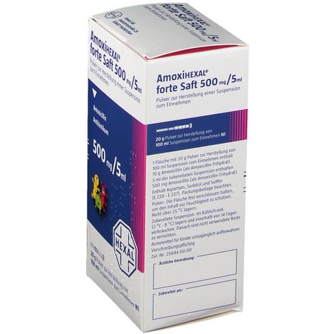AmoxiHEXAL® forte Saft 500 mg/5 ml 100 ml - shop-apotheke.com