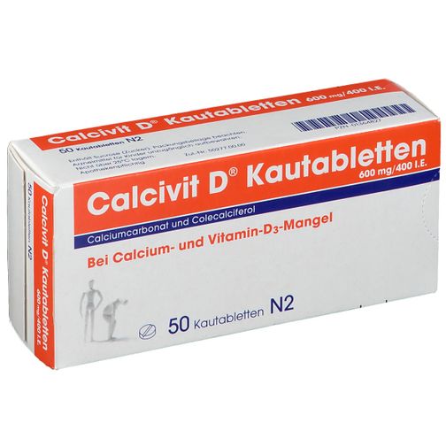 Calcivit D® Kautabletten, 600 mg/400 I.E. 50 St - shop-apotheke.com