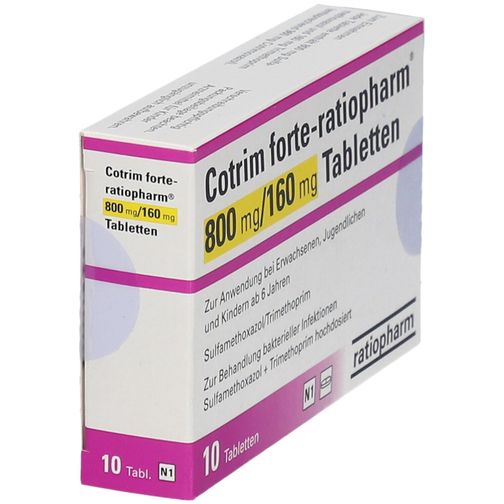 Cotrim forte-ratiopharm® 800 mg/160 mg 10 St - shop-apotheke.com