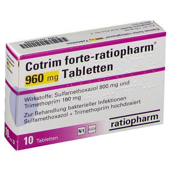 Cotrim forte-ratiopharm® 960 mg 10 St - shop-apotheke.com