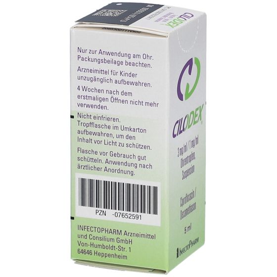 CILODEX® 3 mg/ml 1 mg/ml Ohrentropfen Suspension 5 ml - shop-apotheke.com