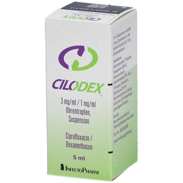 CILODEX® 3 mg/ml 1 mg/ml Ohrentropfen Suspension 5 ml - shop-apotheke.com