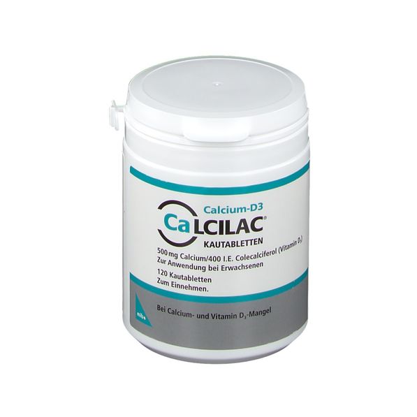 Calcilac® Kautabletten 500 mg/400 I.E. 120 St - shop-apotheke.com
