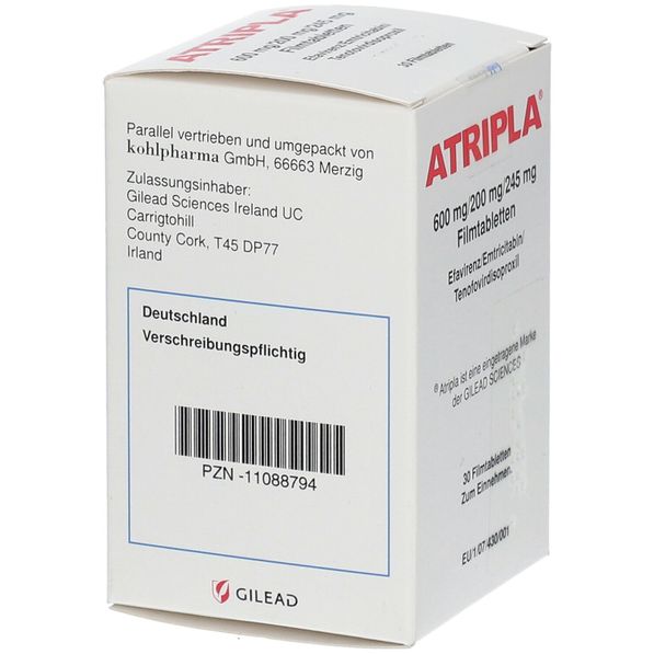 Atripla 600 mg/200 mg/245 mg 30 St - shop-apotheke.com