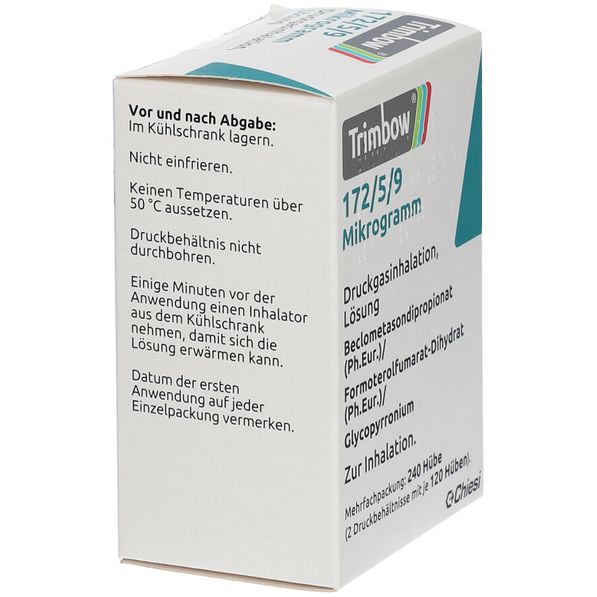 TRIMBOW 172 µg/5 µg/9 µg 120 Hub Druckgasinhalat. 2 St - shop-apotheke.com