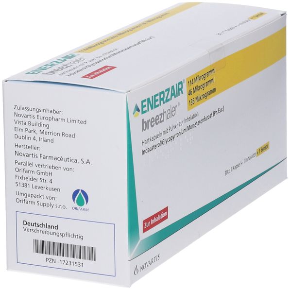 ENERZAIR Breezhaler 114µg/46µg/136µg Hkp.+Sensor 30 St - shop-apotheke.com