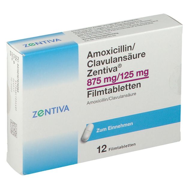 Amoxicillin/Clavulansäure Zentiva® 875 mg/125 mg 12 St - shop-apotheke.com