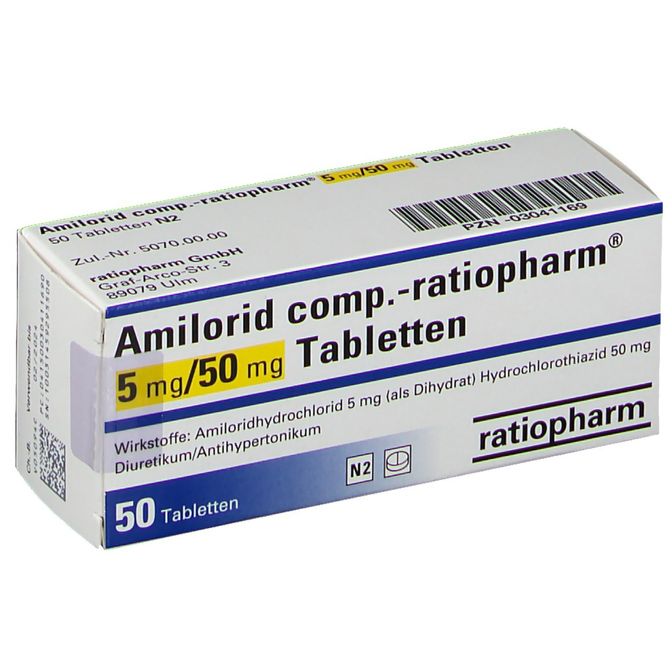 Amilorid comp.-ratiopharm® 5 mg/50 mg 50 St - shop-apotheke.com