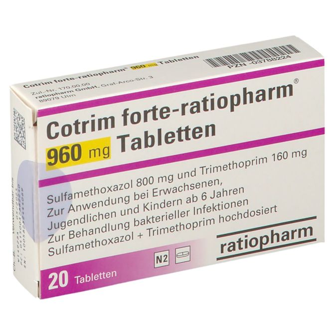 Cotrim forte-ratiopharm® 960 mg 20 St - shop-apotheke.com