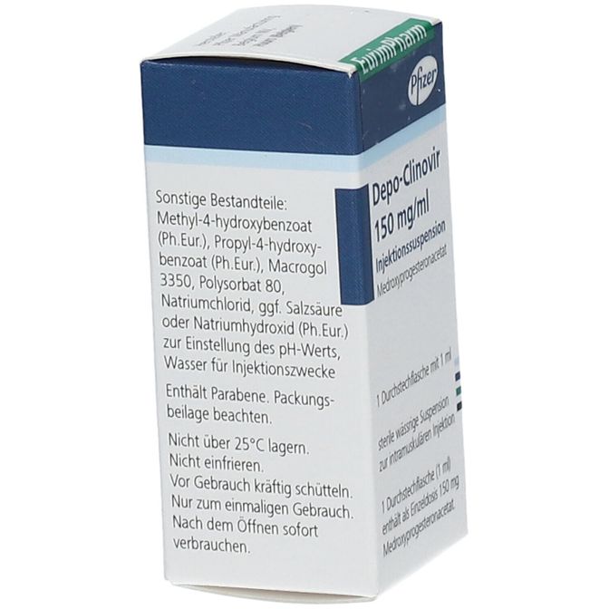 DEPO-CLINOVIR 150 mg/ml Injektionssusp.i.e.Dsfl. 1 St - shop-apotheke.com