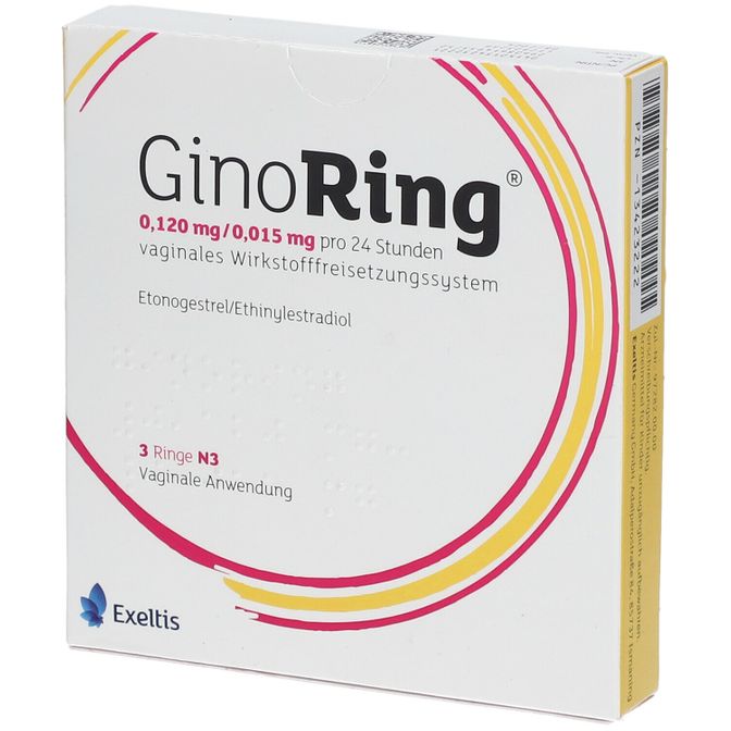 GinoRing® 0,120 mg/0,015 mg pro 24 Stunden 3 St - shop-apotheke.com