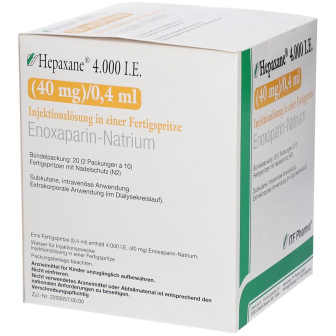 Hepaxane® 4.000 I.E. 40 mg/0,4 ml 20 St - shop-apotheke.com