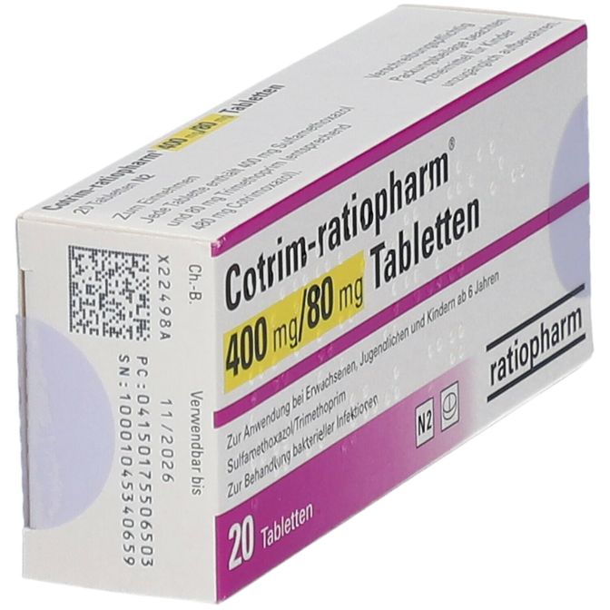 Cotrim-ratiopharm® 400 mg/80 mg 20 St - shop-apotheke.com