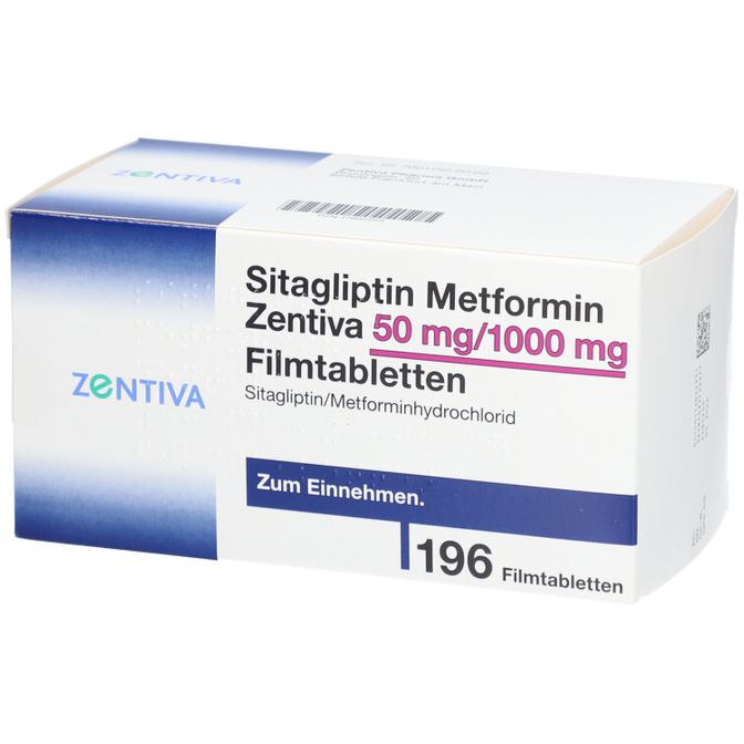 SITAGLIPTIN Metformin Zentiva 50 mg/1000 mg FTA 196 St - shop-apotheke.com