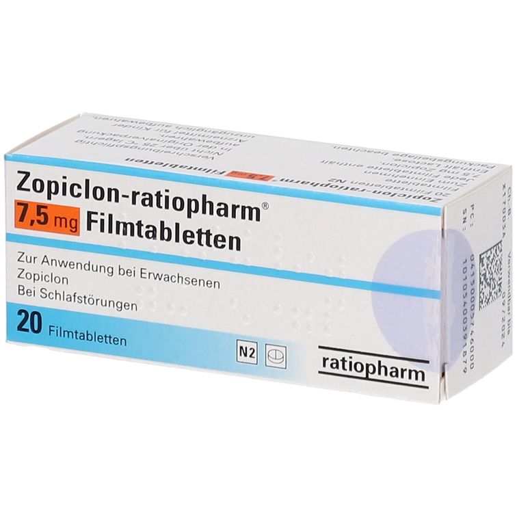 Zopiclon-ratiopharm® 7,5 mg 20 St - shop-apotheke.com
