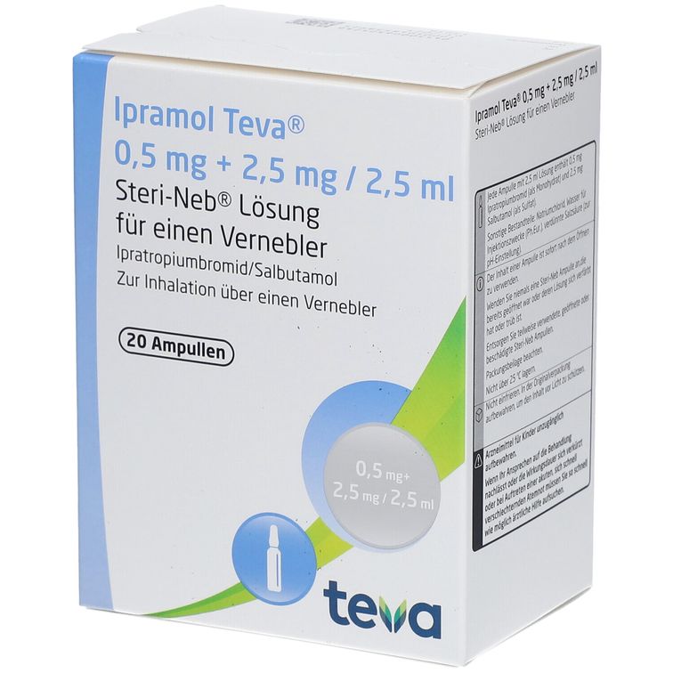 Ipramol Teva® 0,5 mg + 2,5 mg/2,5 ml 20 St - shop-apotheke.com