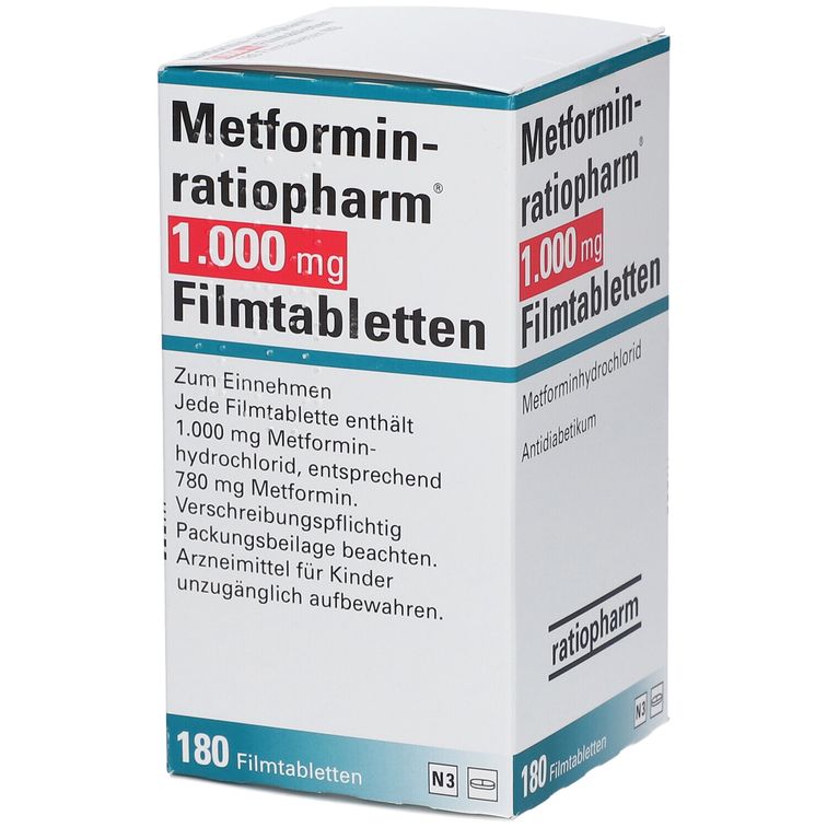 Metformin-ratiopharm® 1000 mg 180 St - shop-apotheke.com