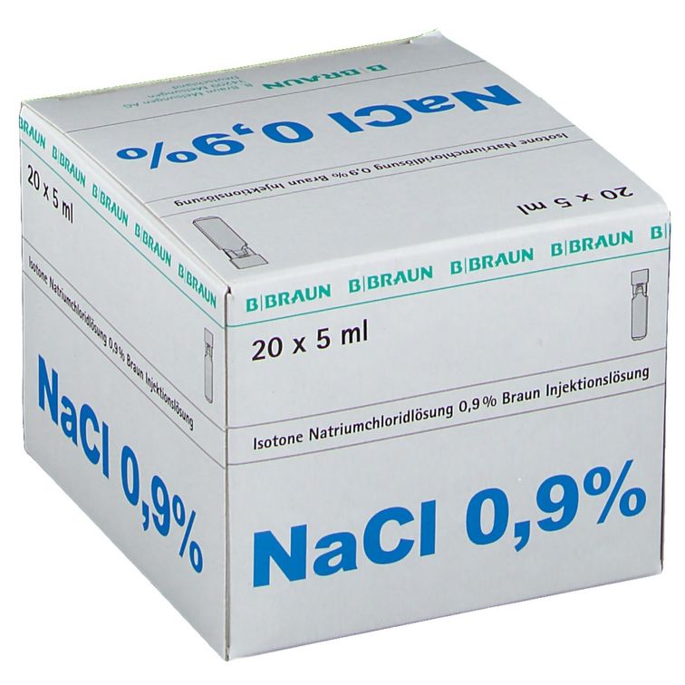 Isotone Kochsalz-Lösung 0,9% B. Braun Mini-Plasco® connect 20x5 ml ...