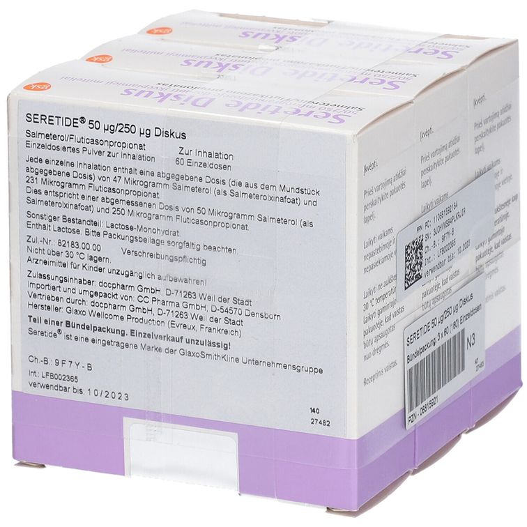 SERETIDE 50 µg/250 µg Diskus Einzeld.Inhalat.-Plv. 3x60 St - shop ...