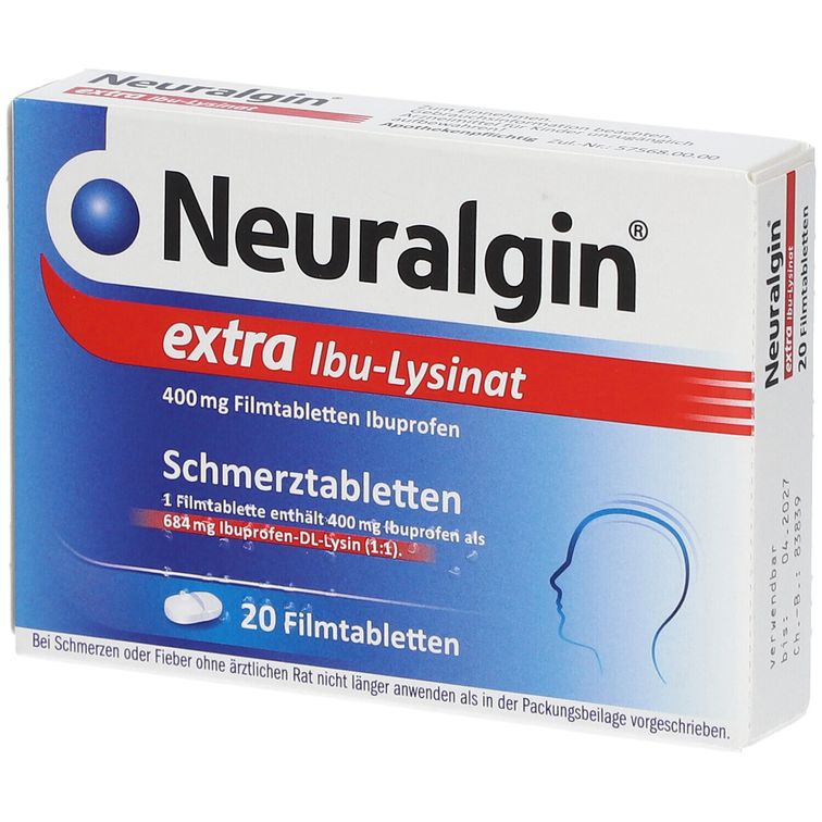 Neuralgin® extra Ibu Lysinat Filmtabletten 20 St - shop-apotheke.com
