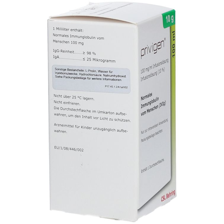 PRIVIGEN 10% Lösung 10 g Infusionslösung Dsfl. 100 ml - shop-apotheke.com