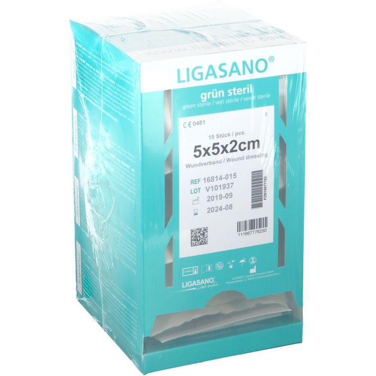 LIGASANO® grün steril 5 x 5 x 2 cm 15 St - shop-apotheke.com