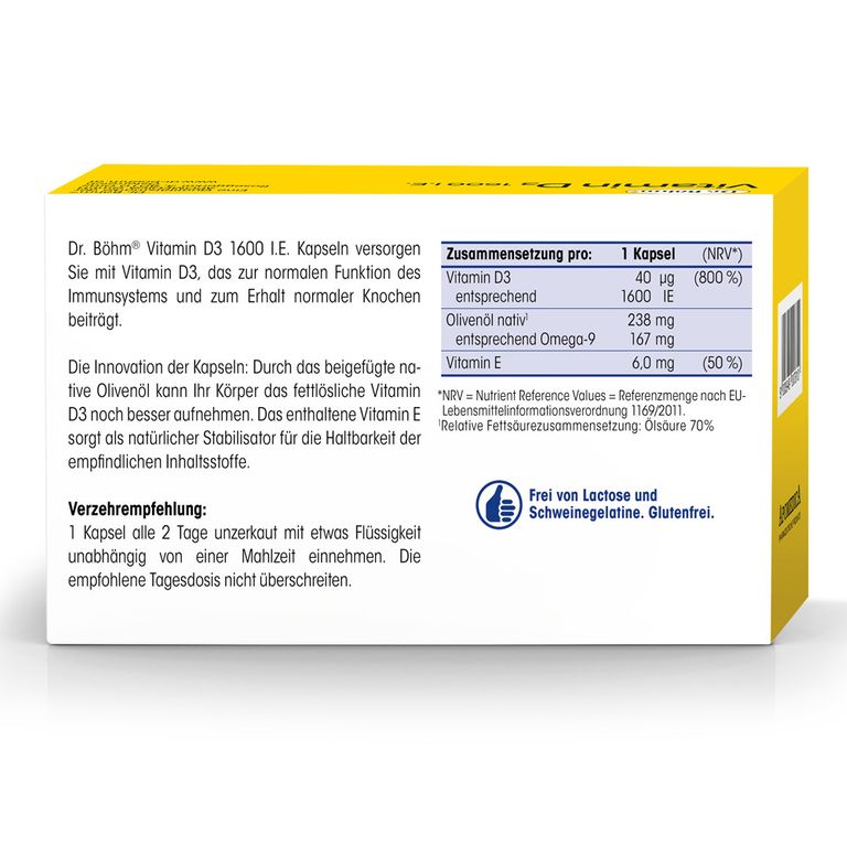 Dr Böhm® Vitamin D3 1600 I.E. 60 St - Shop Apotheke