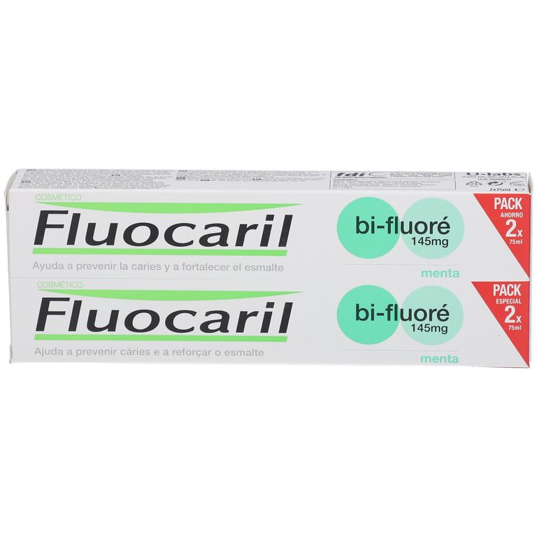 Fluocaril Bi-Fluor 145 mg Zahnpasta Mint 2x75 ml - Shop Apotheke
