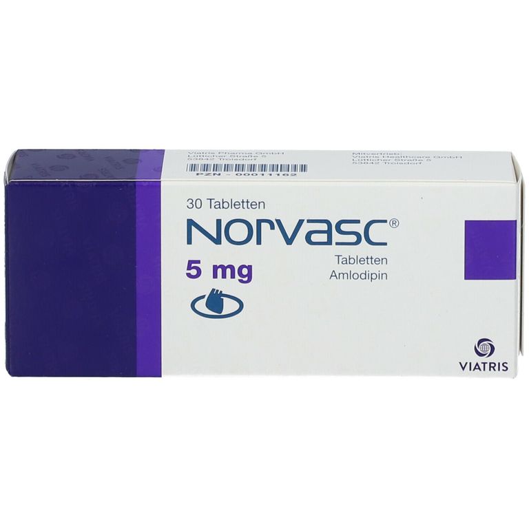 Norvasc® 5 mg 30 St mit dem E-Rezept kaufen - Shop Apotheke