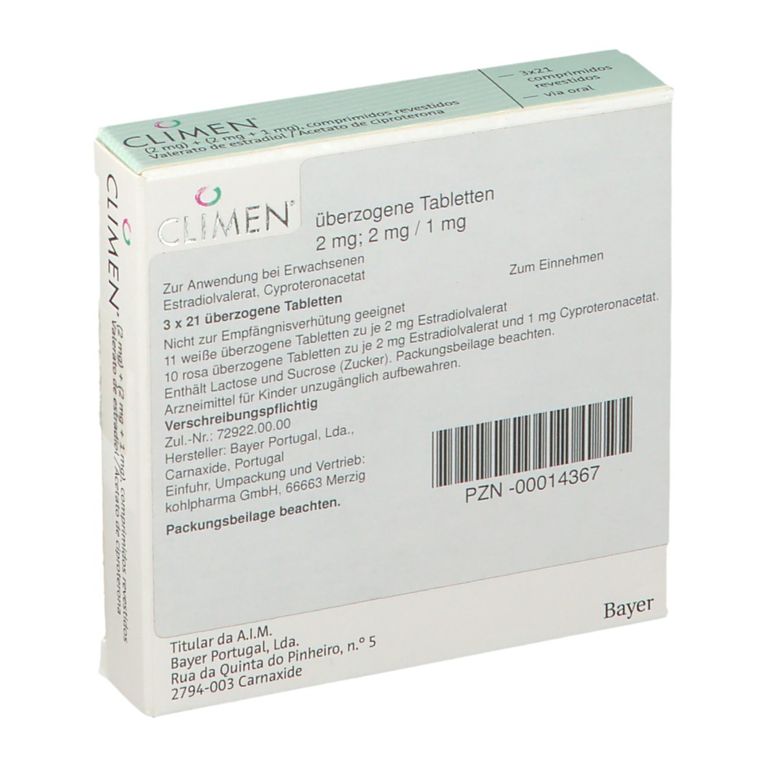 CLIMEN 2 mg/1 mg 3x21 St mit dem E-Rezept kaufen - Shop Apotheke