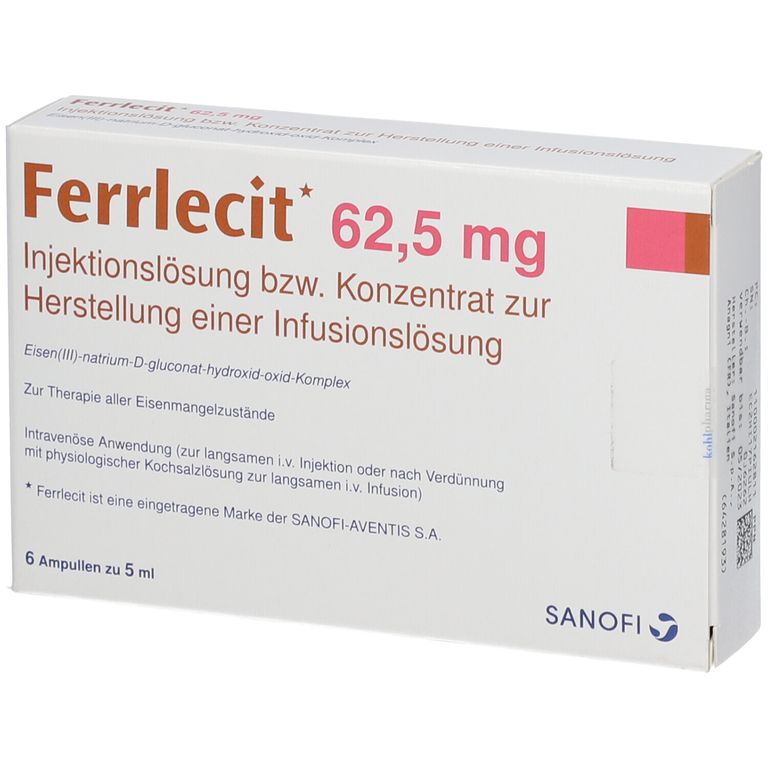 Ferrlecit® 62,5 mg 6x5 ml mit dem E-Rezept kaufen - Shop Apotheke