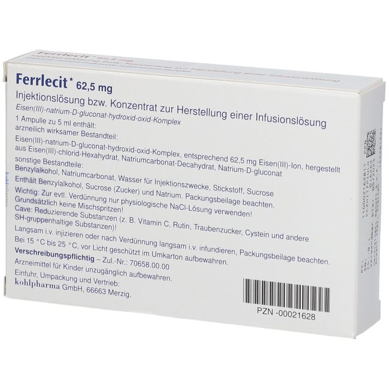 Ferrlecit® 62,5 mg 6x5 ml mit dem E-Rezept kaufen - Shop Apotheke
