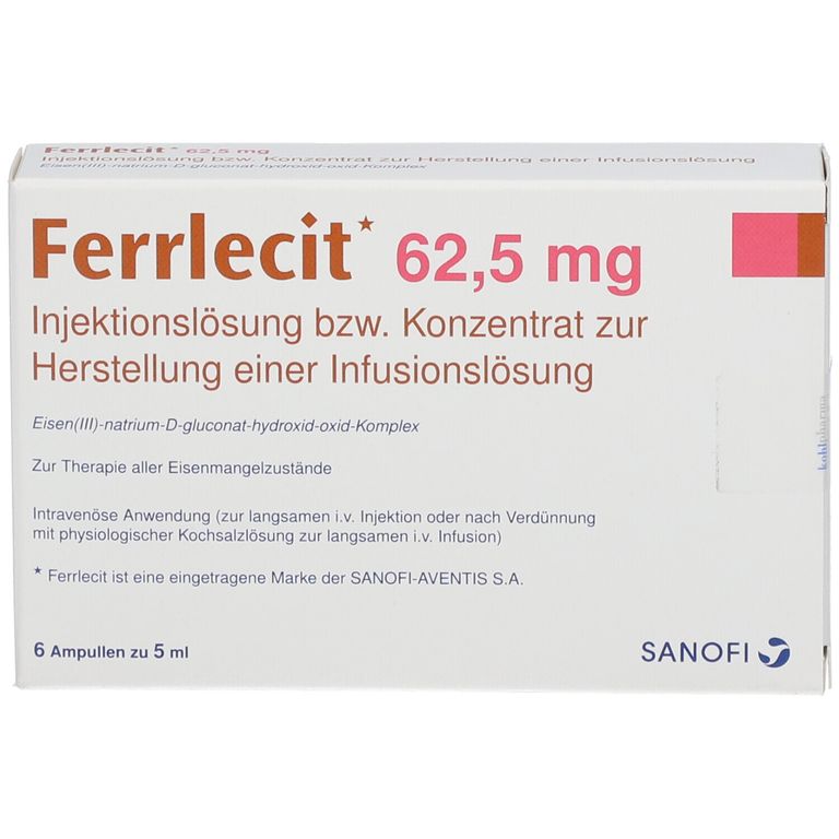 Ferrlecit® 62,5 mg 6x5 ml mit dem E-Rezept kaufen - Shop Apotheke