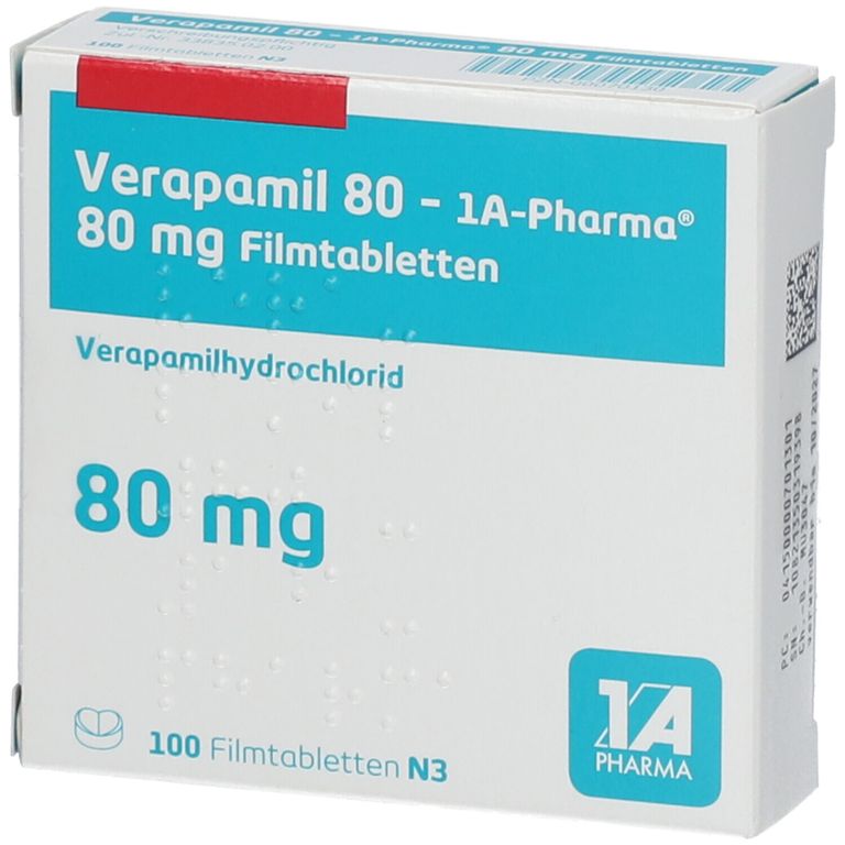 Verapamil 80 1A Pharma® 100 St mit dem E-Rezept kaufen - Shop Apotheke
