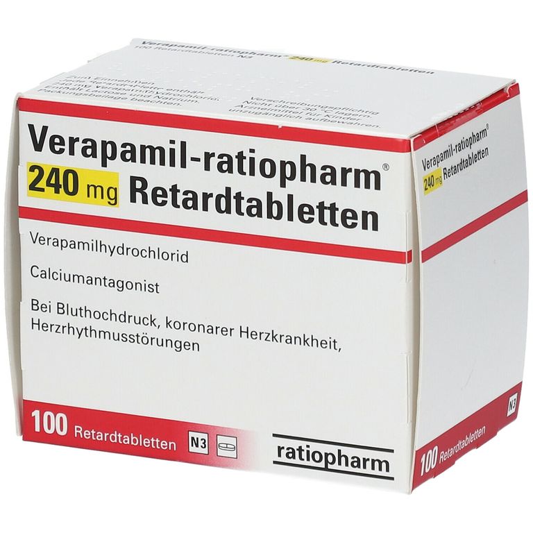 Verapamil-ratiopharm® 240 mg 100 St mit dem E-Rezept kaufen - Shop Apotheke