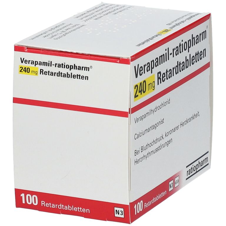 Verapamil-ratiopharm® 240 mg 100 St mit dem E-Rezept kaufen - Shop Apotheke