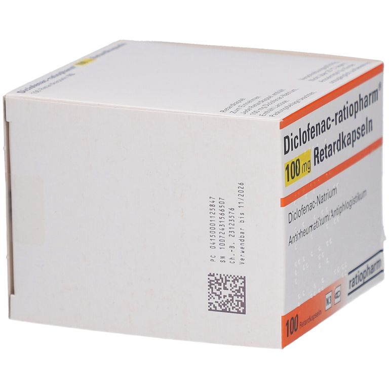 Diclofenac-ratiopharm® 100 mg 100 St mit dem E-Rezept kaufen - Shop ...